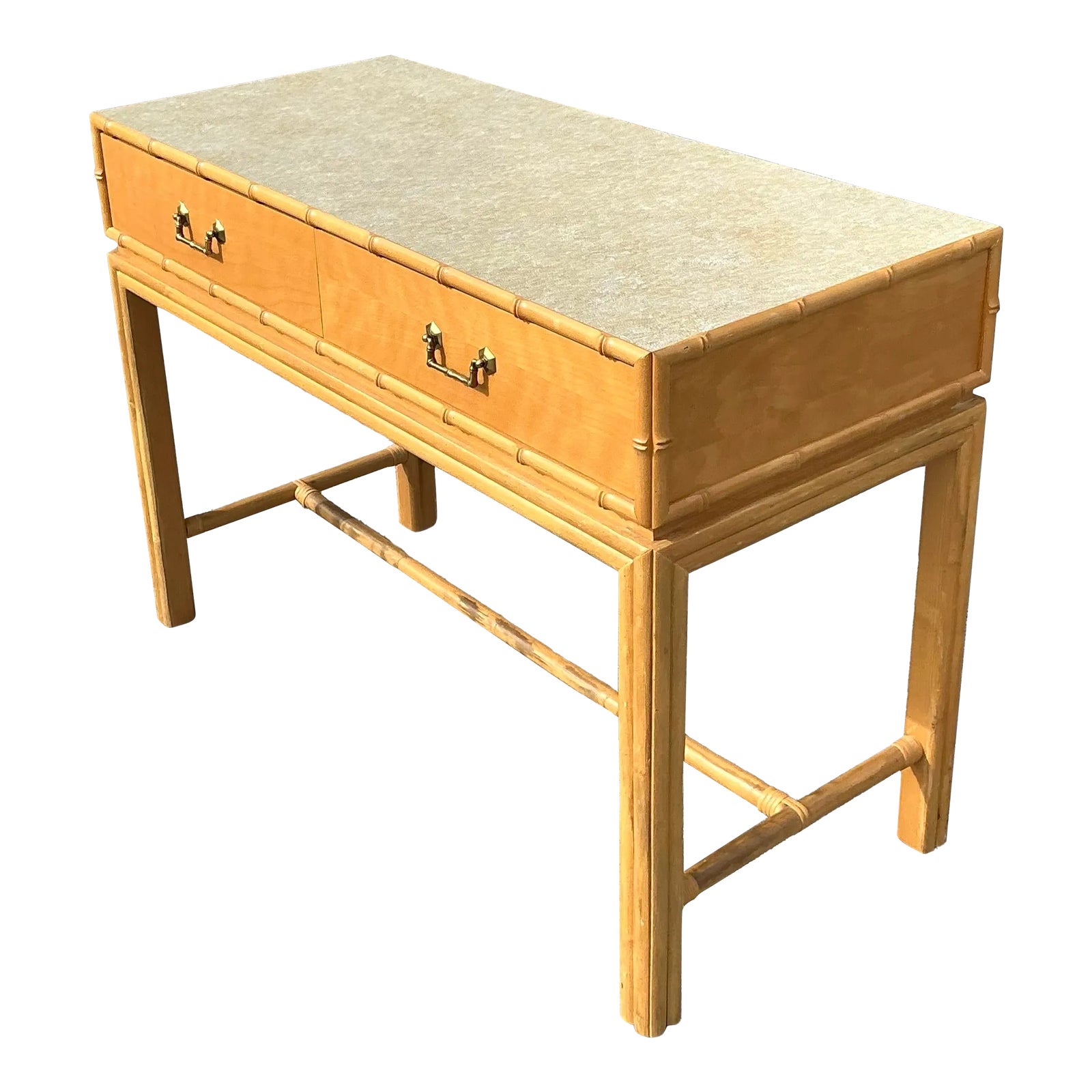 Vintage Coastal Ficks Reed Desk | Chairish
