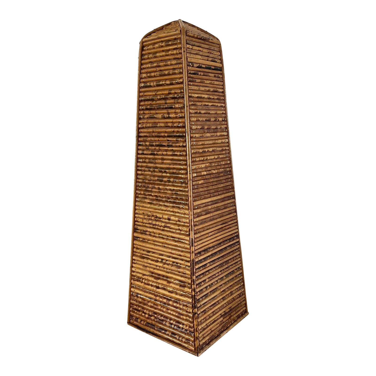 Vintage Monumental Split Reed Obelisk | Chairish