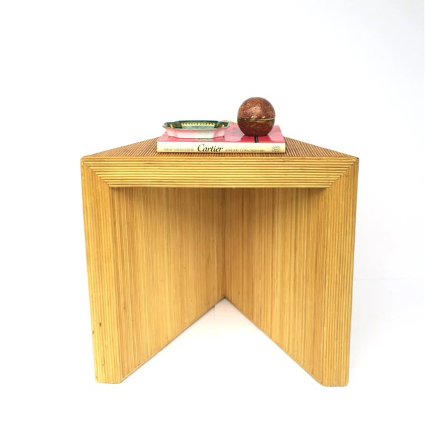 Wicker Pencil Reed End Side Table | Chairish