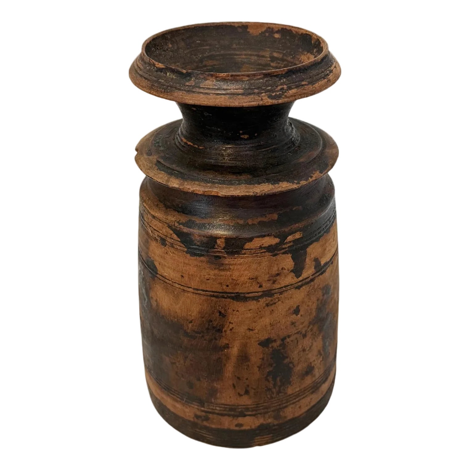 Vintage India Wooden Water Pot | Chairish