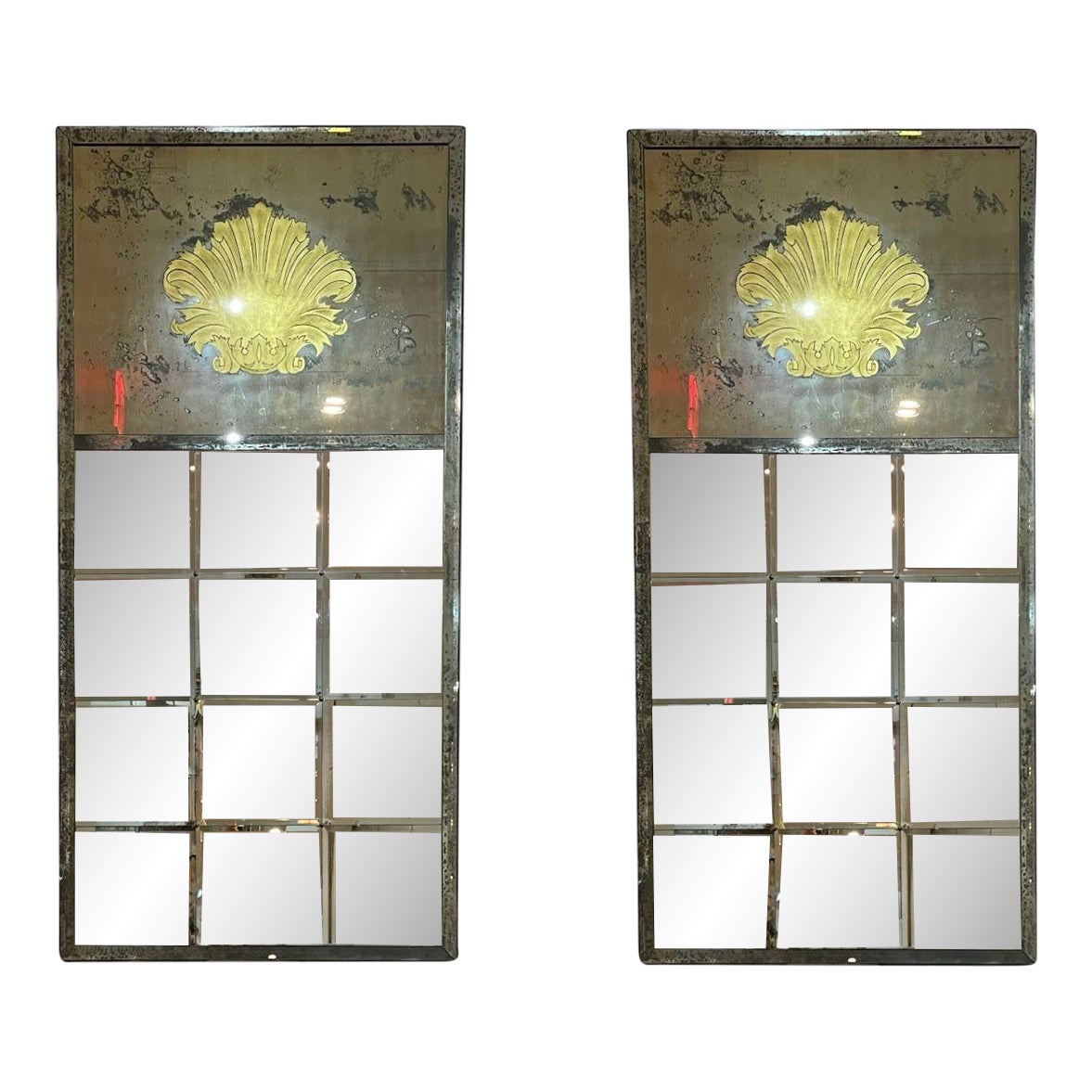 Art Deco Style, Eglomise Glass, Beveled Mirror, Monumental Wall Mirrors ...