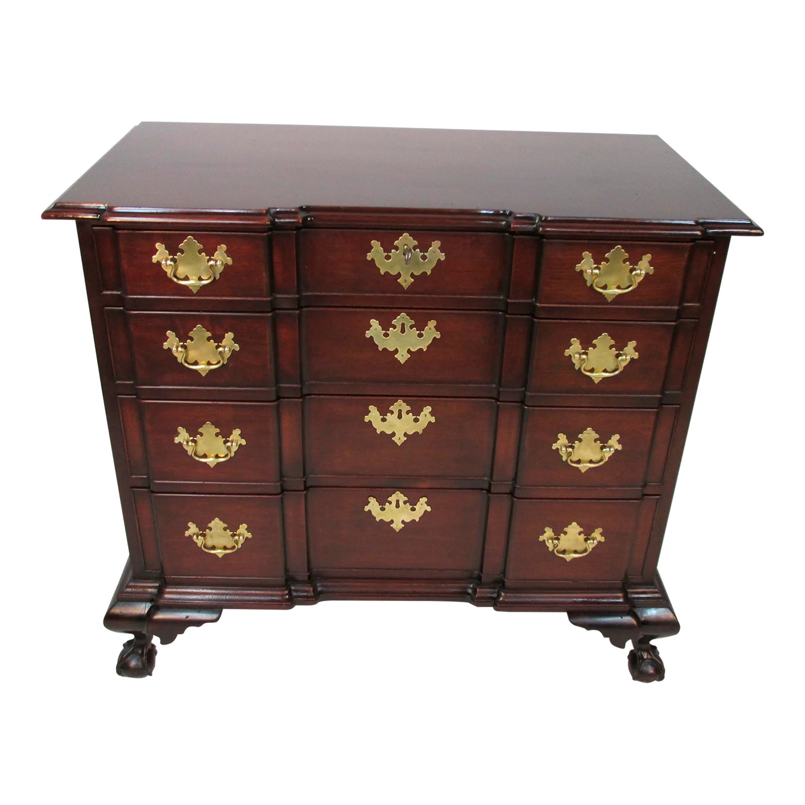 1930s Mahogany Block Front Chest | Chairish