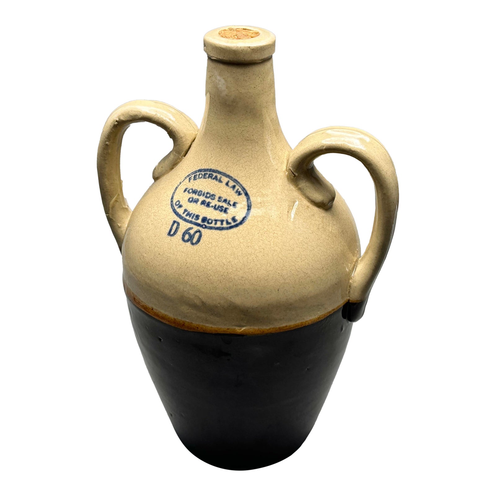 Vintage Prohibition Era Applejack Brandy Two-Tone Double Handled ...