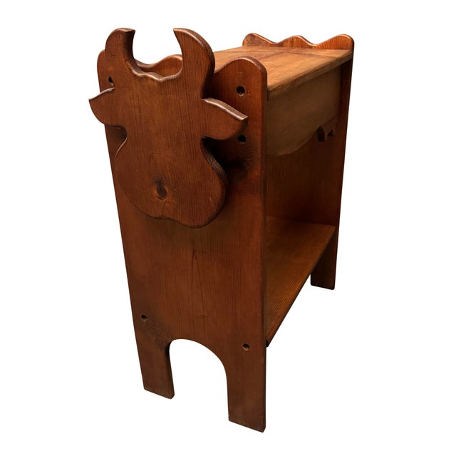 1970s Handmade Vernacular "Cow" Table in Pine | Chairish