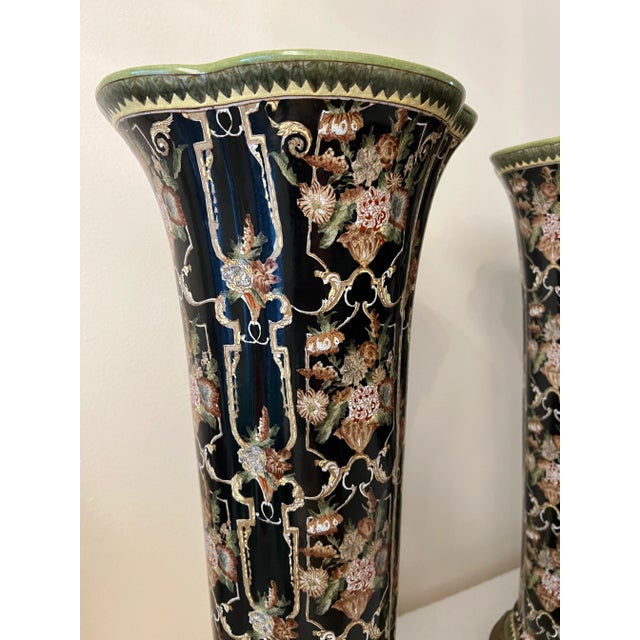 1970-80s Chinese Brass & Porcelain & Bronze Vase by Hua Rong Tang Zhi ...