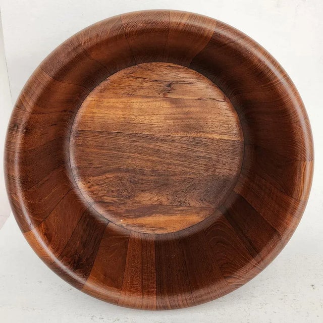 1960s Teak Wood Bowl With Curled Rim, Designed by Ernest Sohn | Chairish