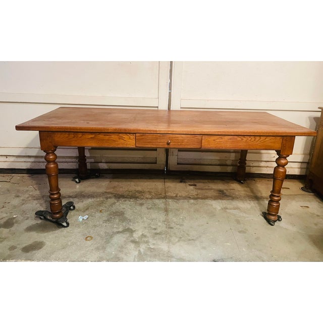 1890's Antique French Oak Farmhouse Table | Chairish