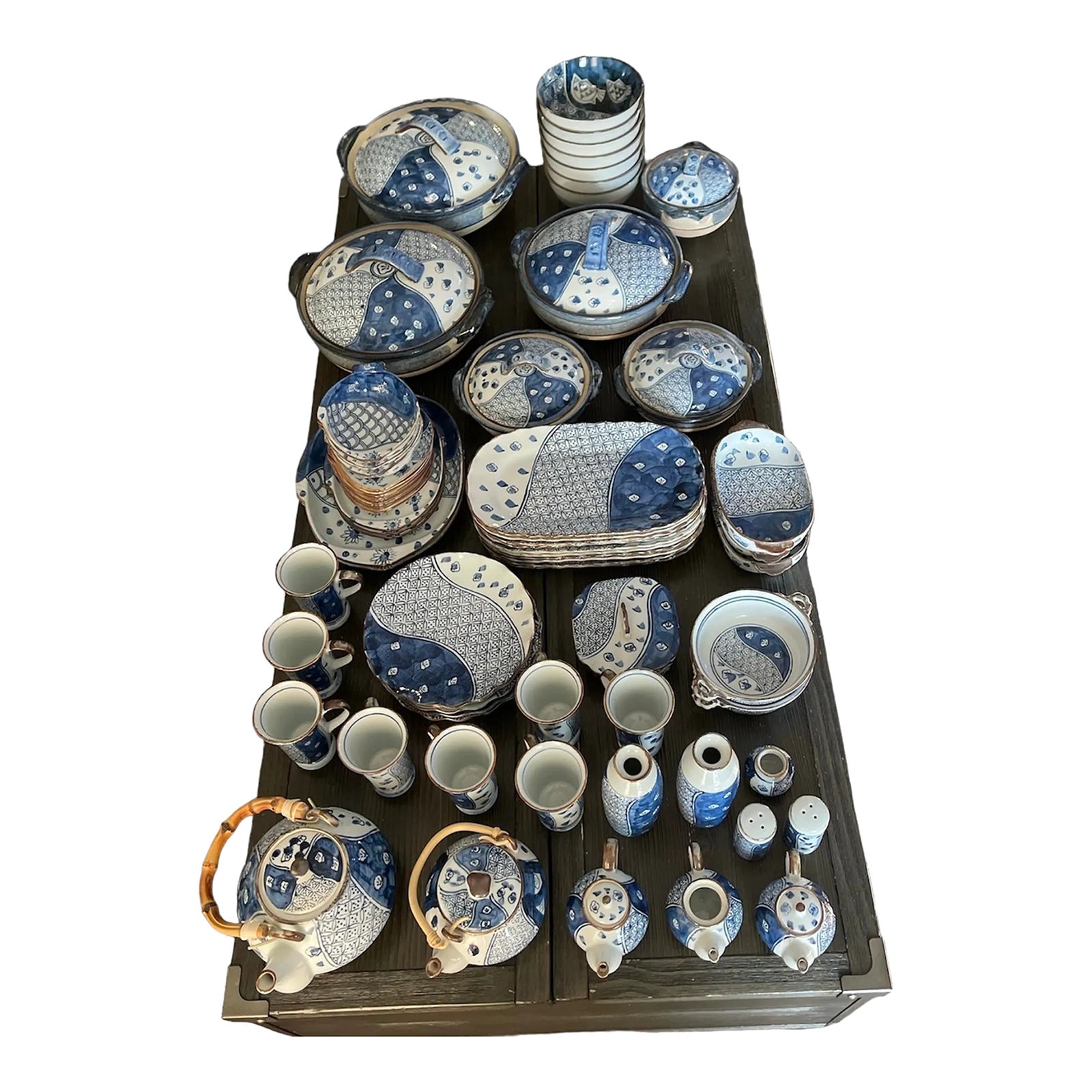 Late 20th Century Japanese Sometsuke Entertaining Set- 71 Pieces | Chairish