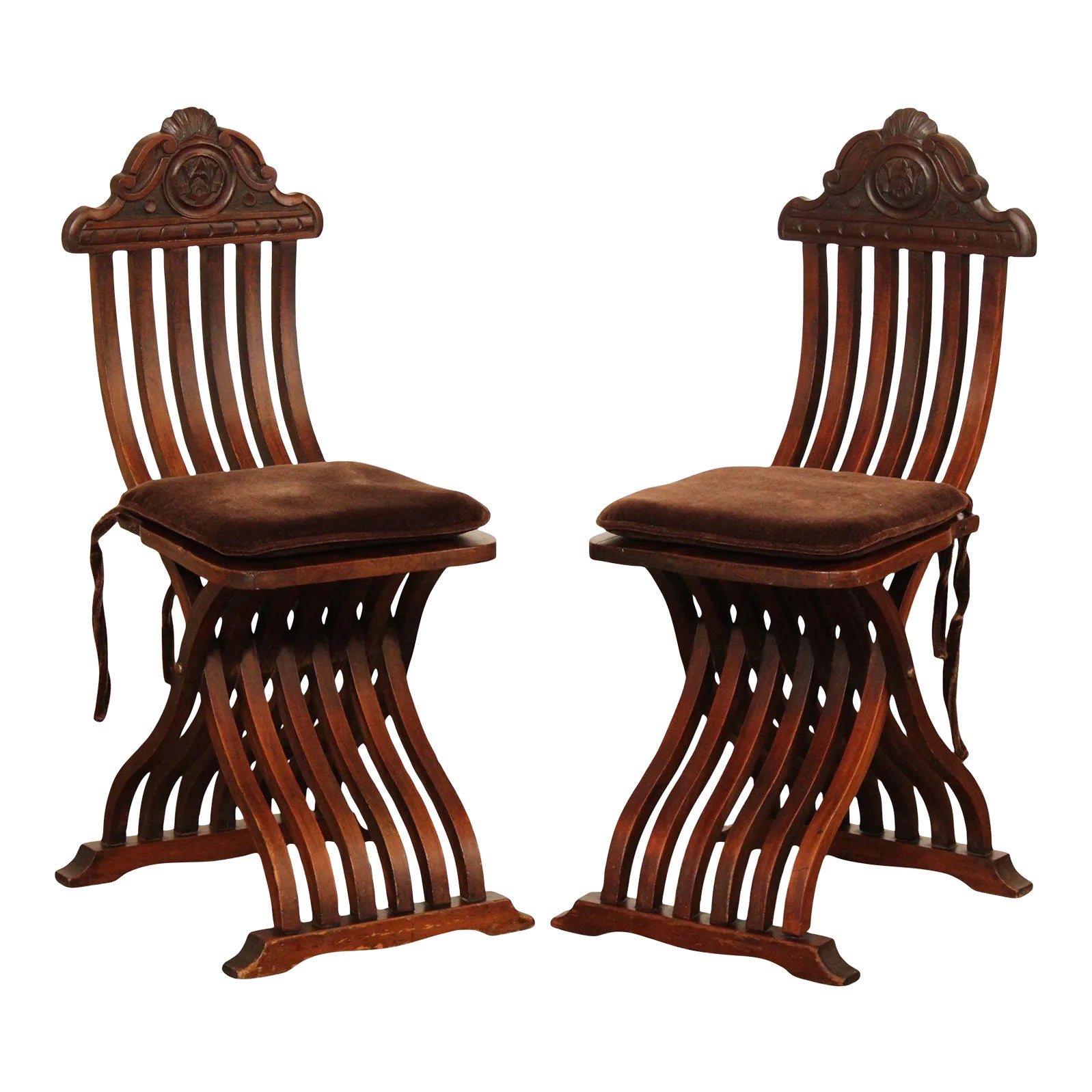 Italian Renaissance Revival Style Savonarola Side Chairs | Chairish
