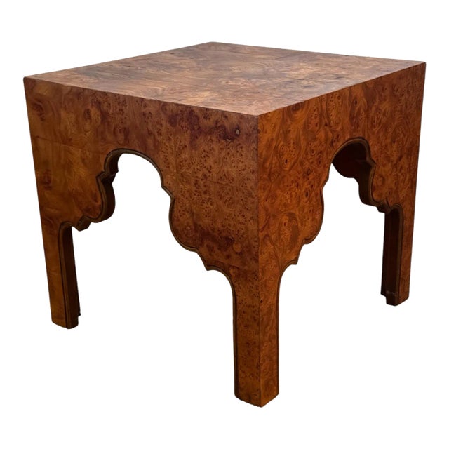 American Burl-Walnut Veneer Low Table, Moroccan Inspired Design. | Chairish