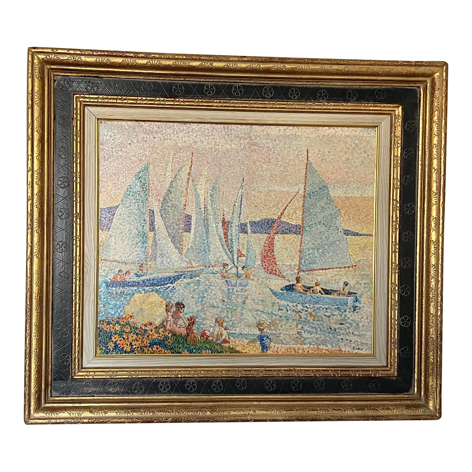 Yvonne Canu “Les Regates” French Pointillist Impressionist School ...