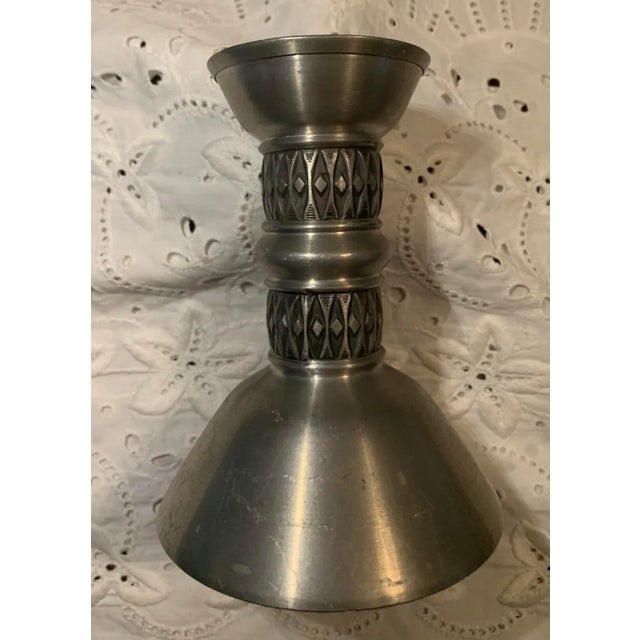Vintage Mid Century Mastad Norwegian Pewter Candle Holder | Chairish