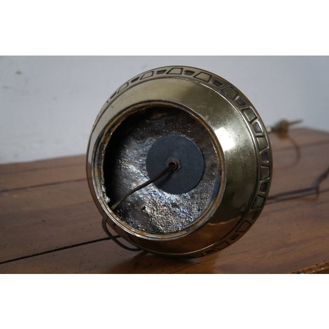 Mid-Century Modern Teak & Brass Genie Bottle Table Lamps Attributed to ...