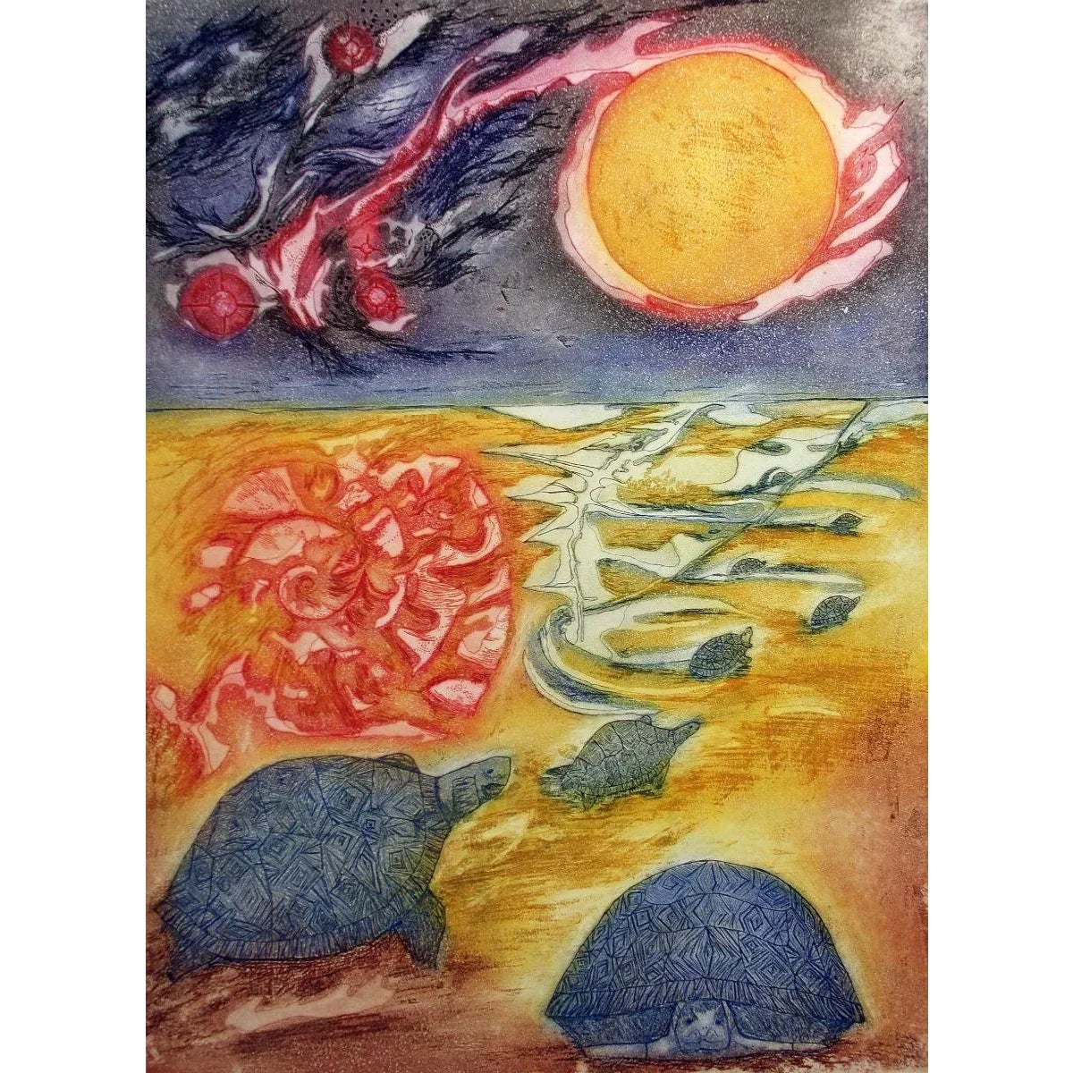 Janet Stevenson Whiteside "Turtles Hopefully Ascending" Hand Signed ...