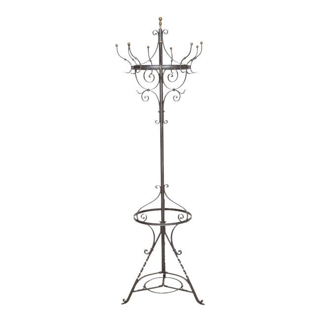 Wrought Iron Hat/Coat Stand | Chairish