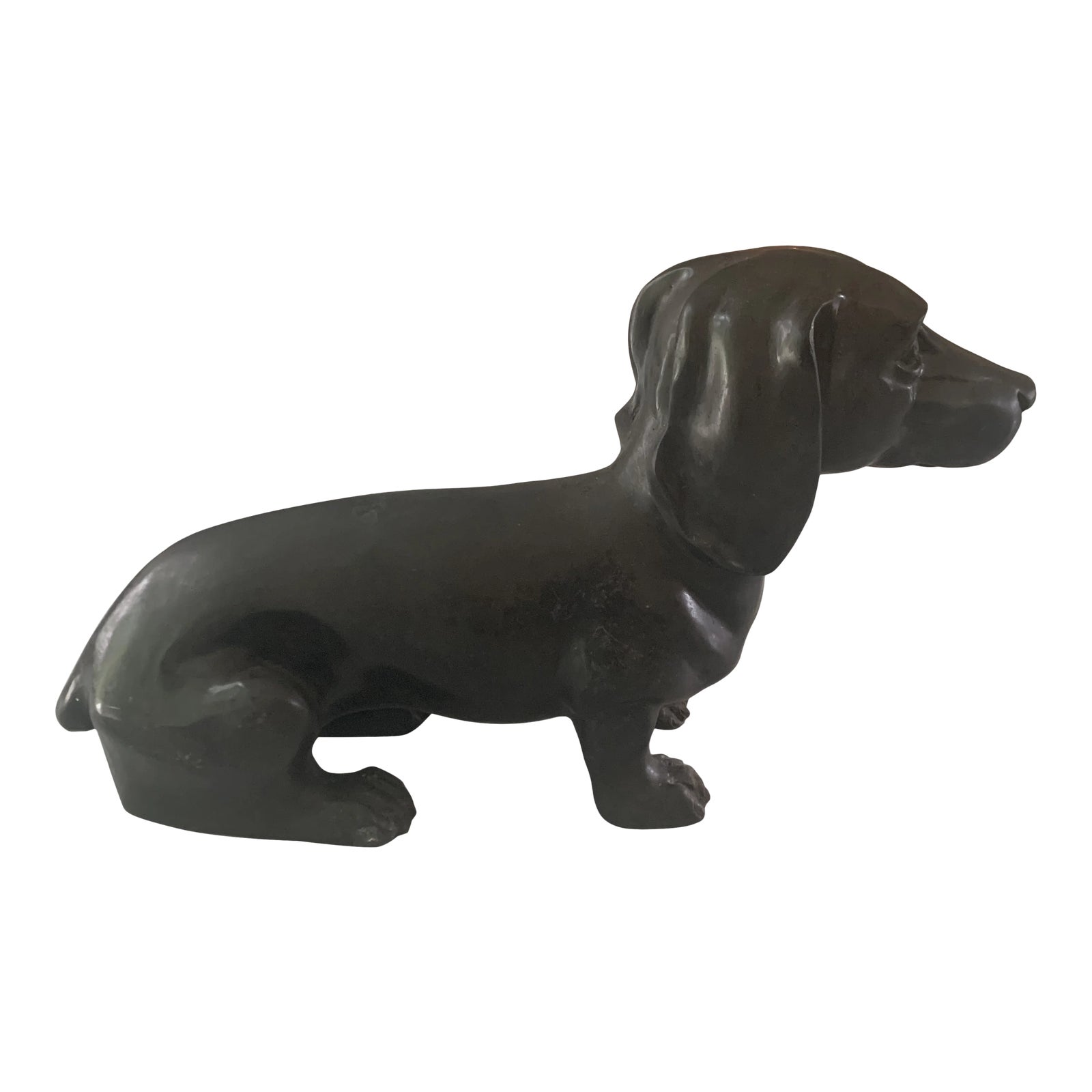 Vintage Mid 20th Century English Cast Iron Dachshund Dog | Chairish