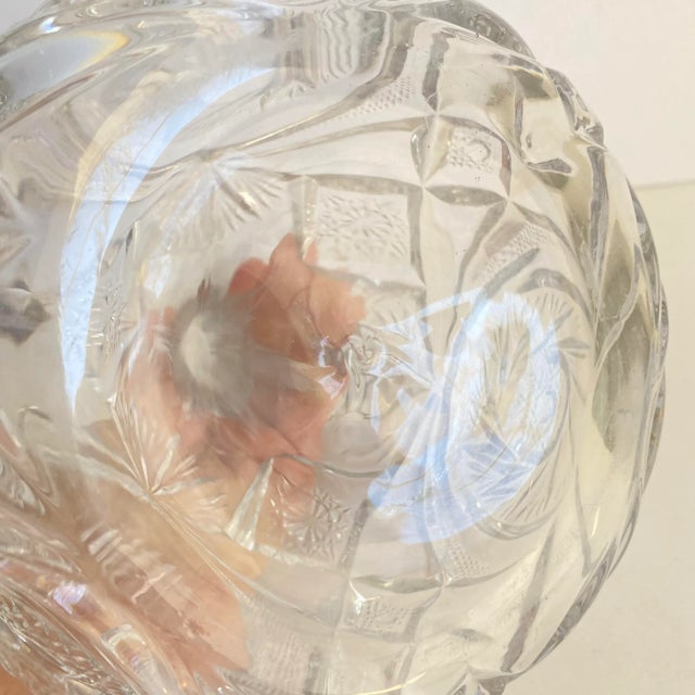 Vintage Cut Crystal Whiskey Decanter And Low Ball Rocks Glasses