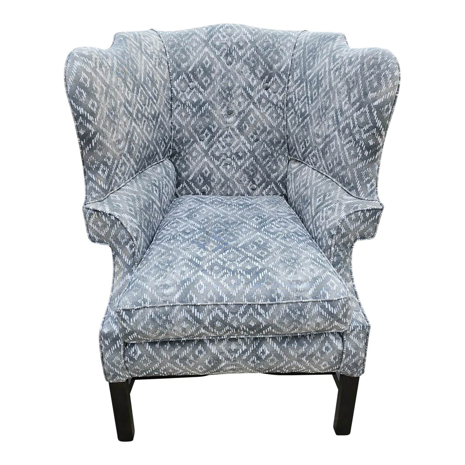 Antique Deep Wingback Chair | Chairish