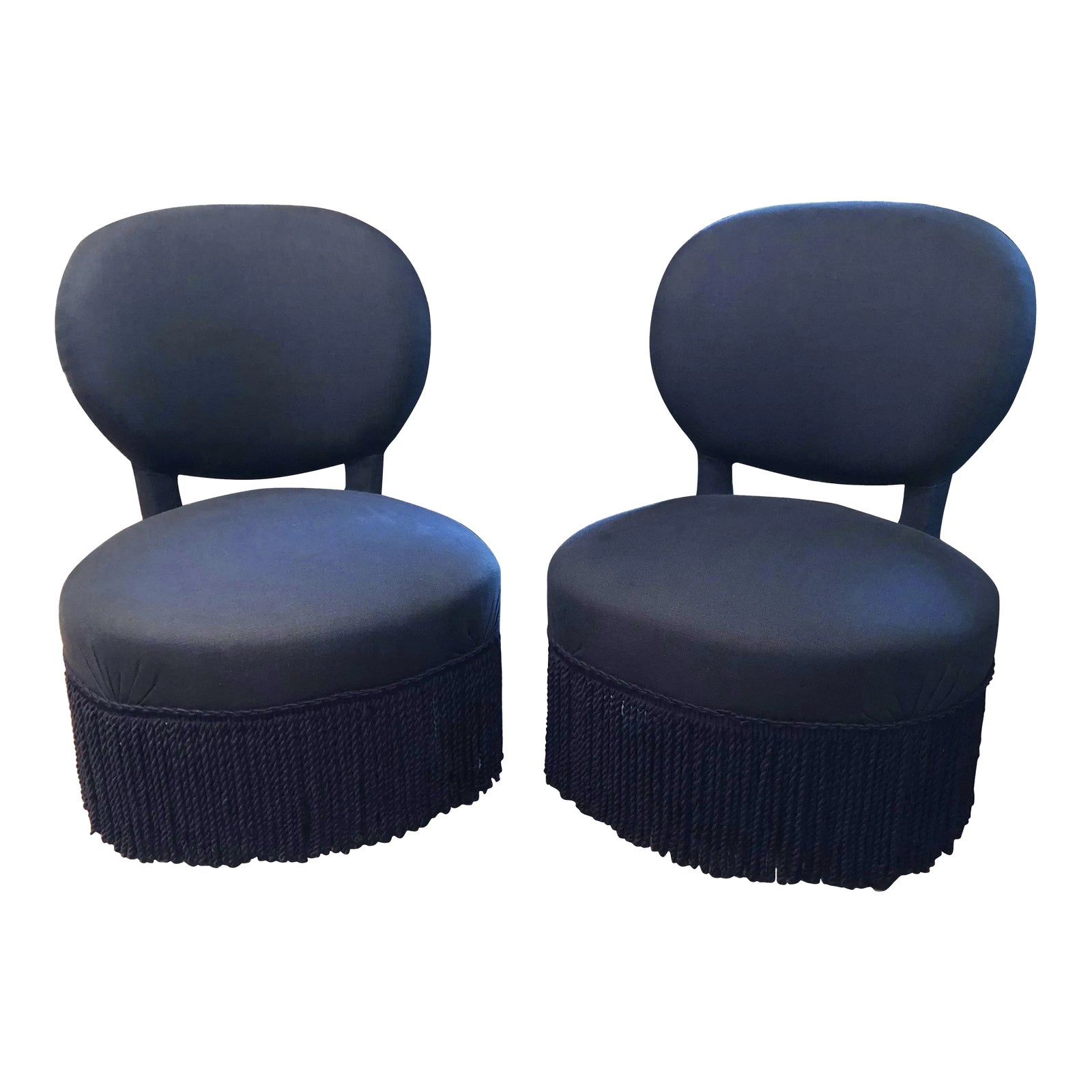 Late 19th Century Napoleon Style Slipper Chairs - A Pair | Chairish