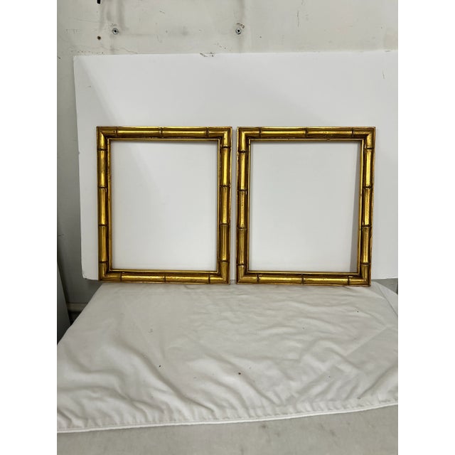 Faux Gilt Bamboo Wood Picture / Art Frame - a Pair | Chairish