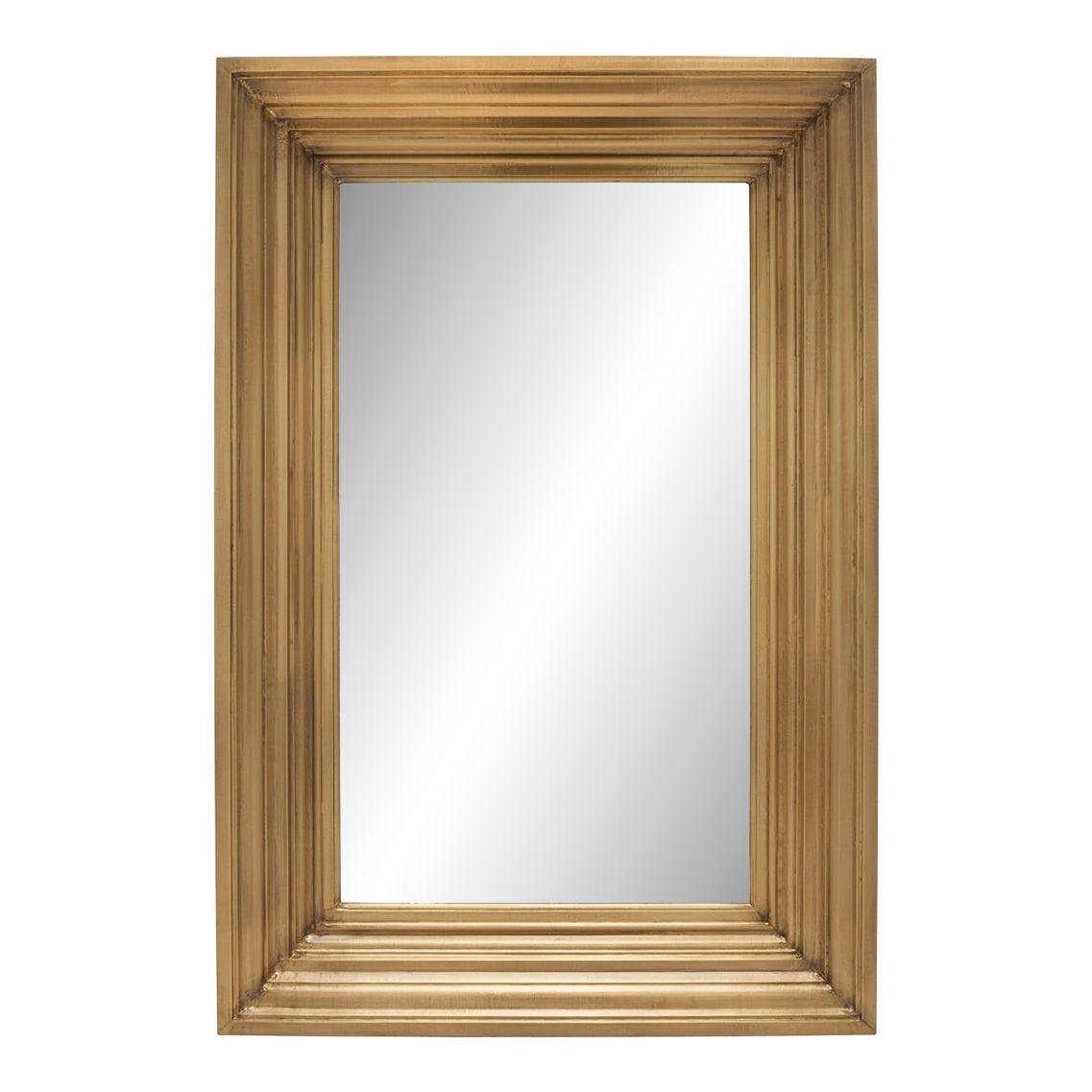 Kerry Large Rectangle Wall Mirror - Brass | Chairish