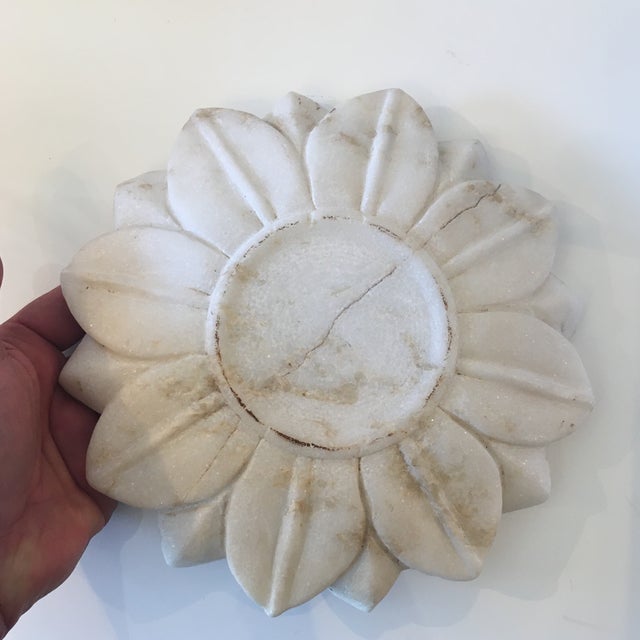 White Marble Lotus - Flower Hand - Made Plate | Chairish