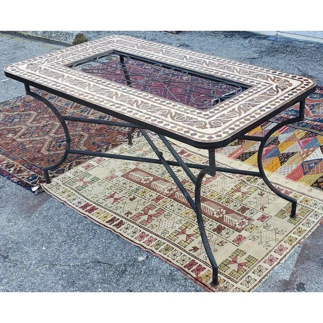 Moroccan Rectangular Brown Mosaic Dining Table | Chairish