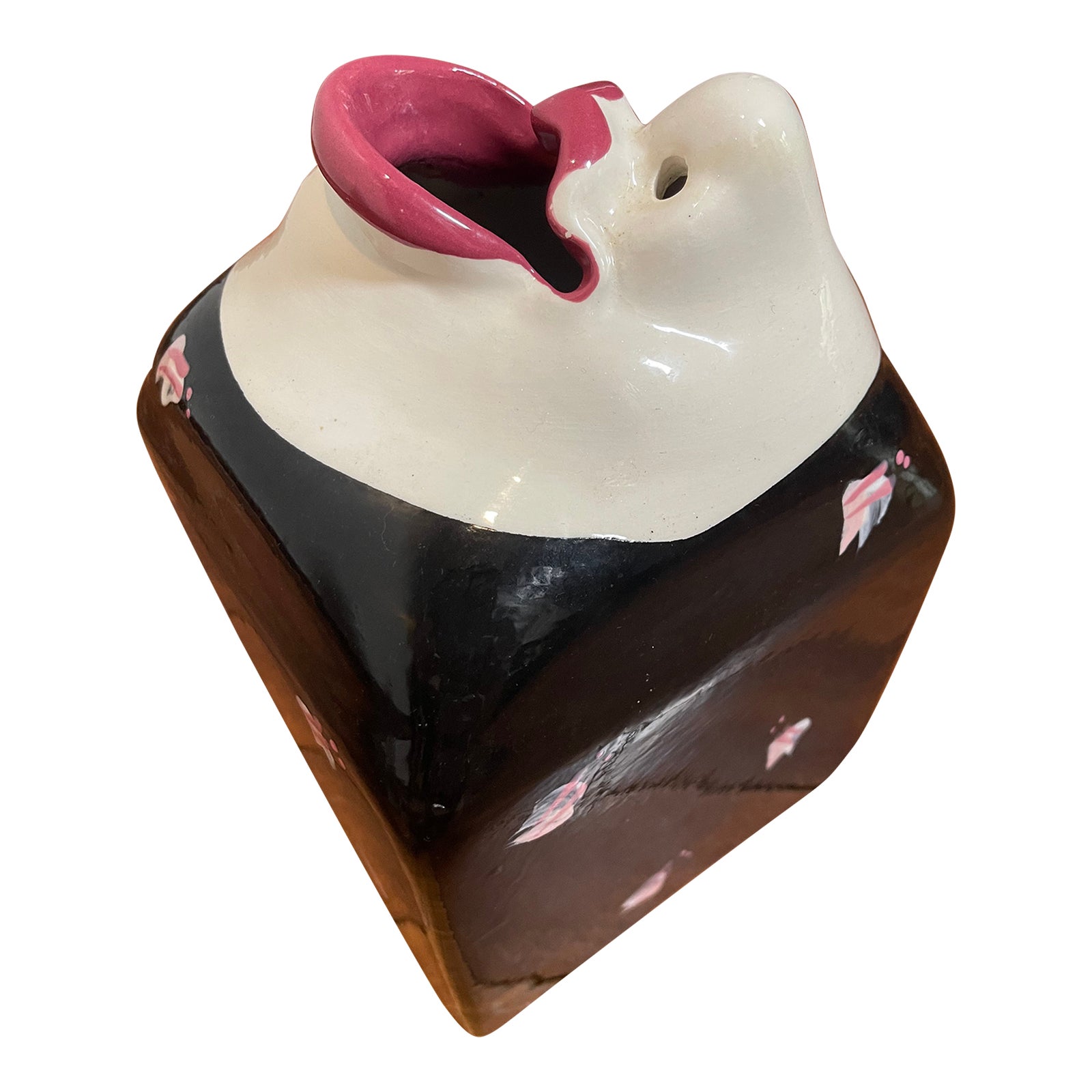 1980s Signed Handmade Open Mouth Tissue Box Holder | Chairish