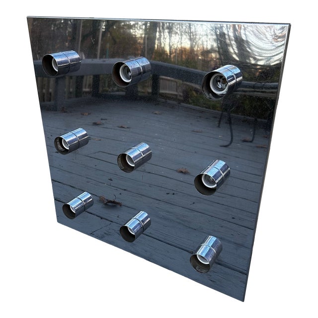 Mid-Century Modern Lightolier 9 Light Chrome Ceiling Fixture | Chairish