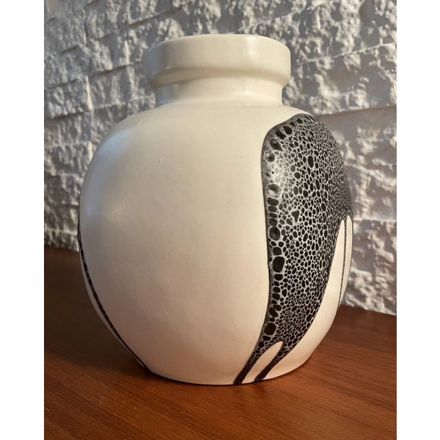 Vintage Large Mid-Century Modern Israeli Hand-Painted Ceramic Vase Made ...