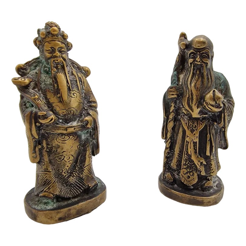 Chinese Bronze Statues, 1800s, Set of 2 | Chairish