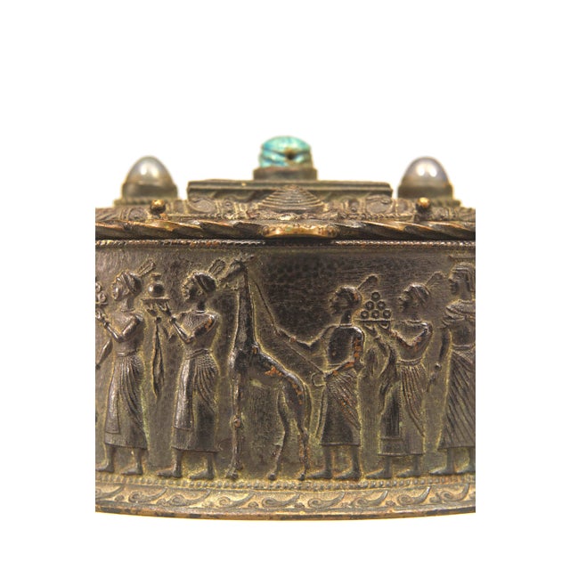 Egyptian Style Bronze Box | Chairish