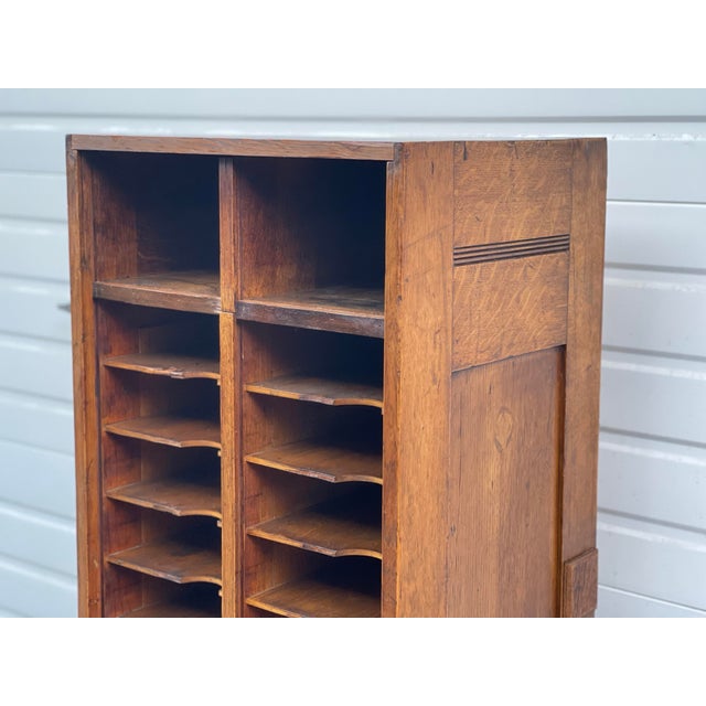 1970s Vintage Mail Sorter Organizer Cabinet on Casters | Chairish