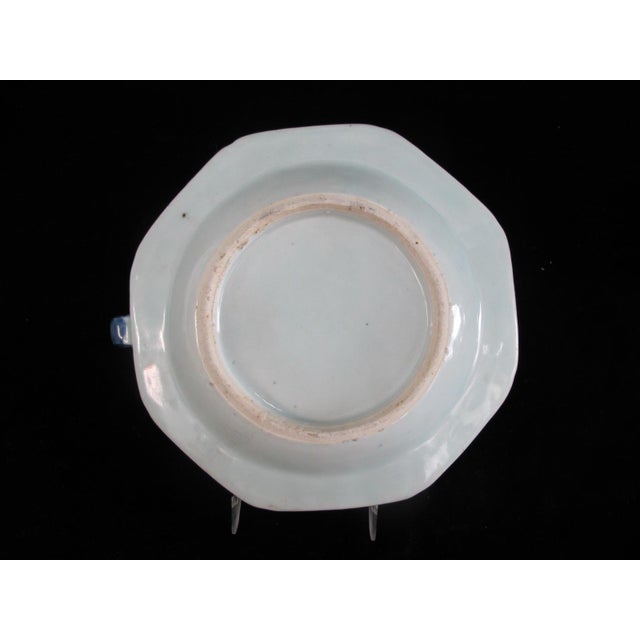 Chinese Export 19thc Canton Blue Village Porcelain Octagonal Warming ...