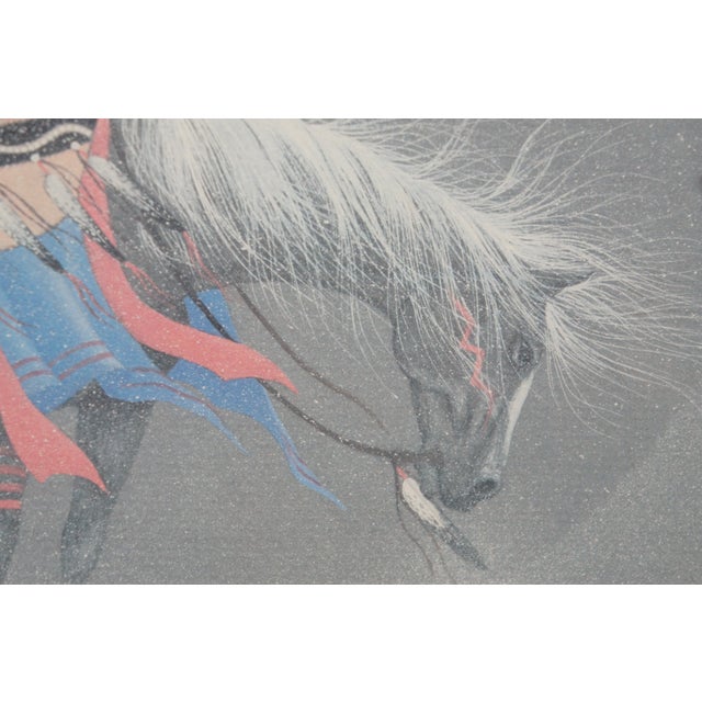 1990s Native American Johnny Tiger Jr Eclipse Indian Warrior Horseback ...