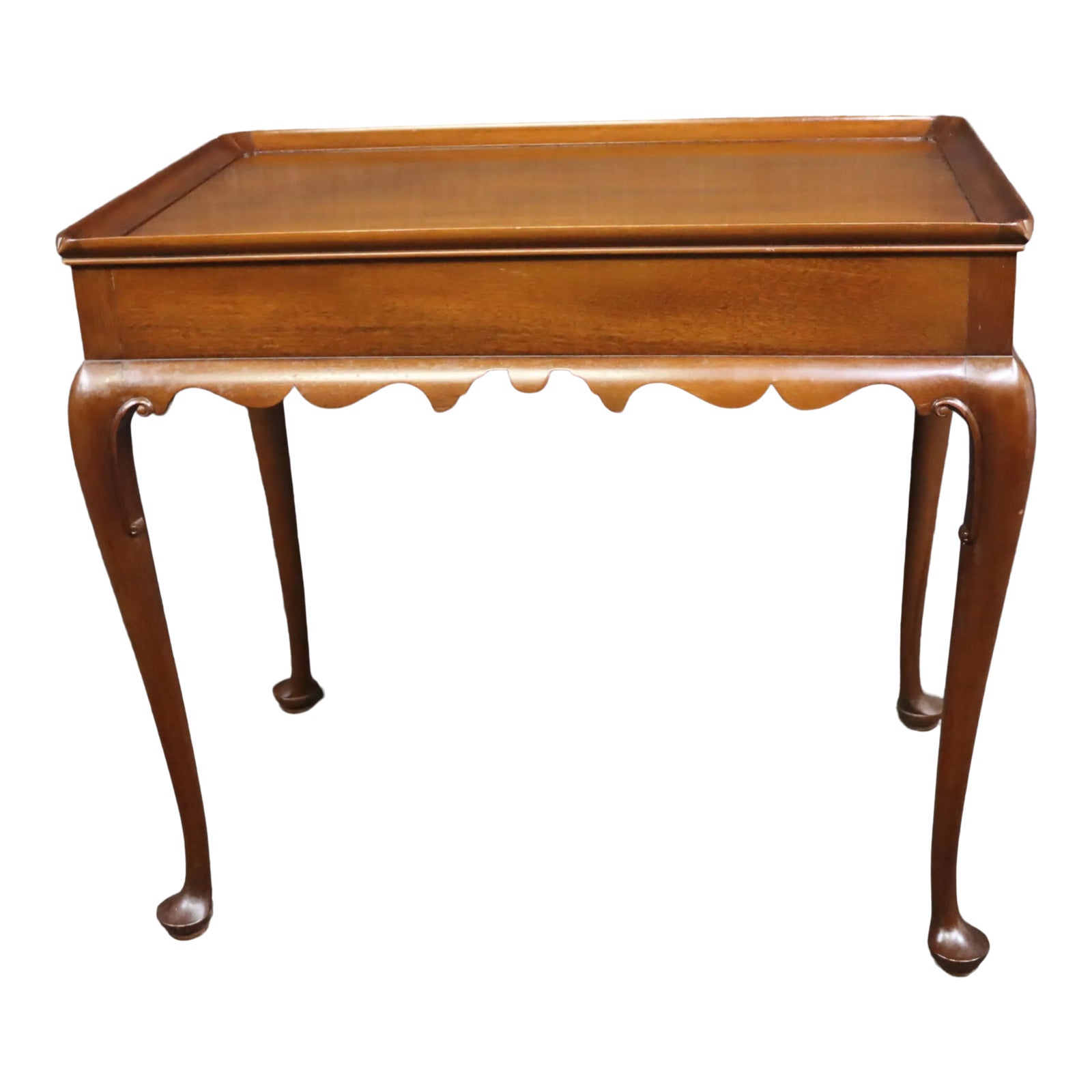 C W Kittinger Queen Anne Style Mahogany Tea Table | Chairish