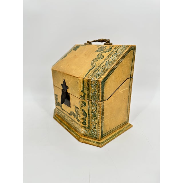 Vintage Italian Etched Leather Stationary or Letter Box | Chairish