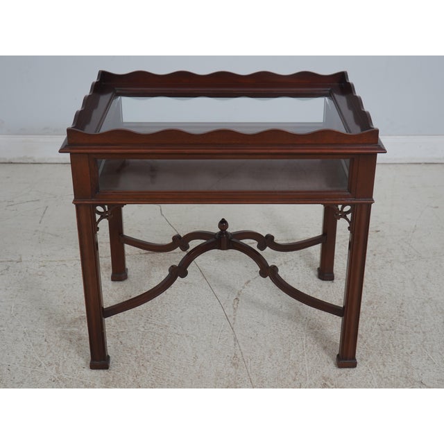 Chippendale Style Beveled Glass Top Vitrine Display Table | Chairish