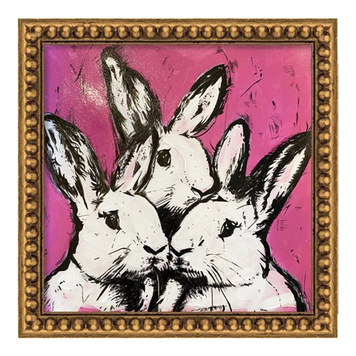 Bunny Hutch Original Actylic Painting in Gold Gilded Frame – By Tatiana ...