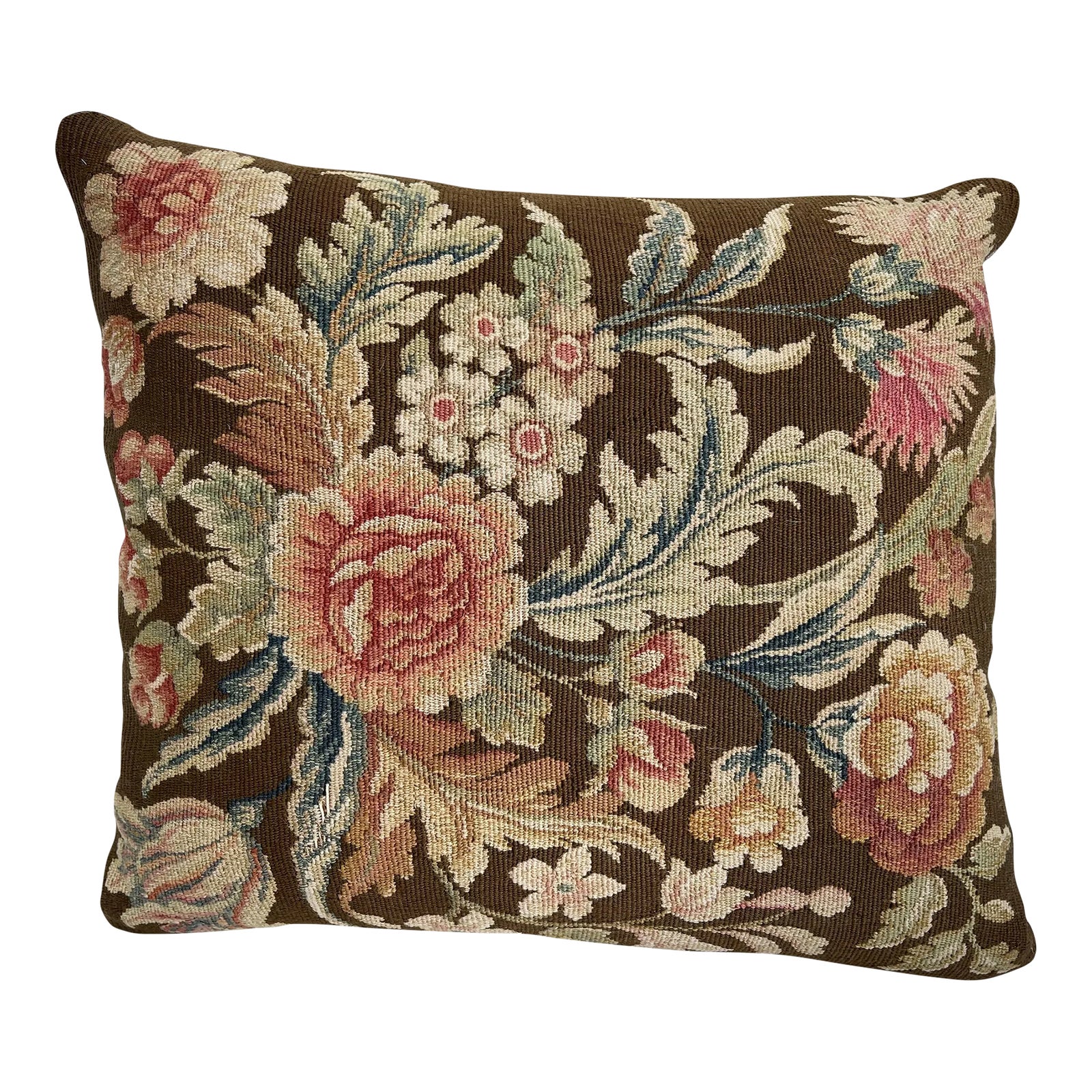 19th Century French Tapestry Pillow | Chairish