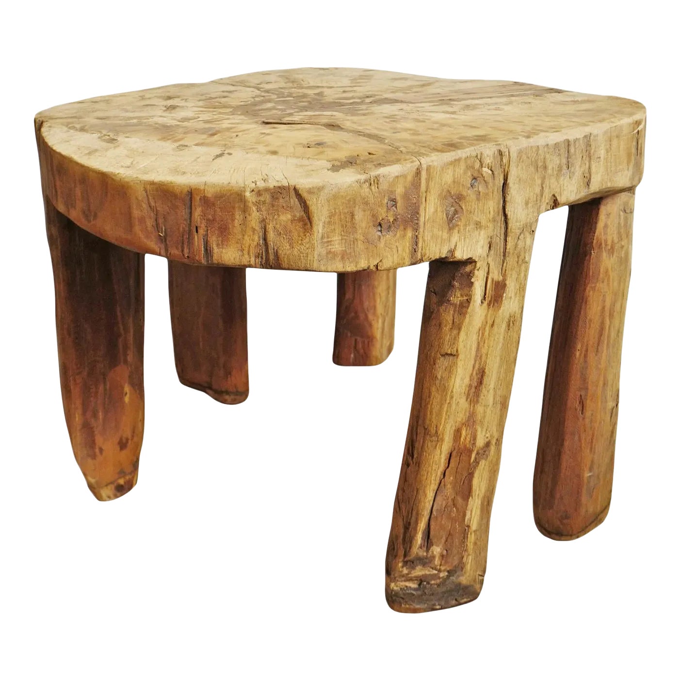 Contemporary Rustic Naga Five Leg Wood Table | Chairish