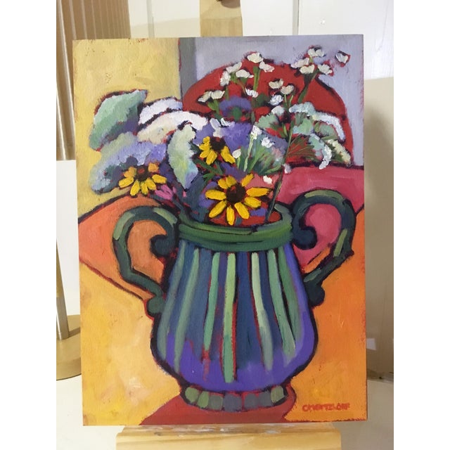"Epiphany" Contemporary Expressionist Floral Still Life Oil Painting by ...