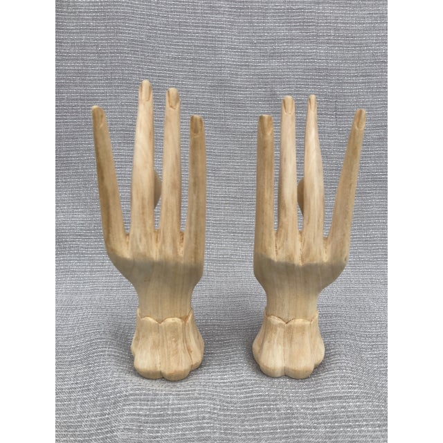 Vintage Wooden Hand Forms a Pair | Chairish