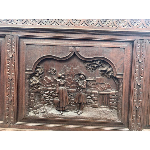 1800s Antique Breton Highly Carved 6 Drawers French Desk | Chairish