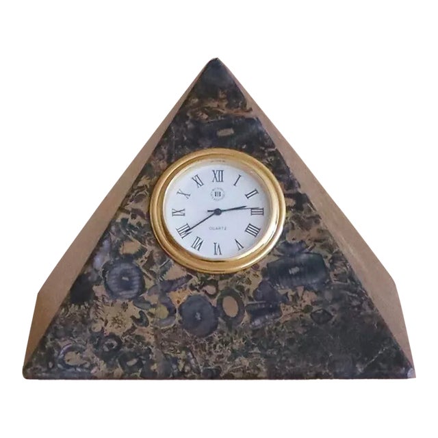 Marble Pyramid Clock | Chairish