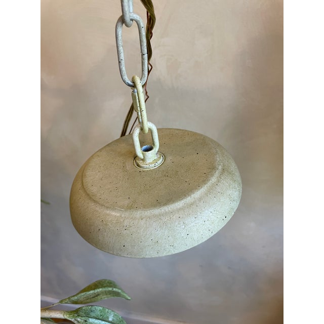 1990s Huarco by Elk Seashell Sage Green, Floral, Glass and Gold 3 Light ...