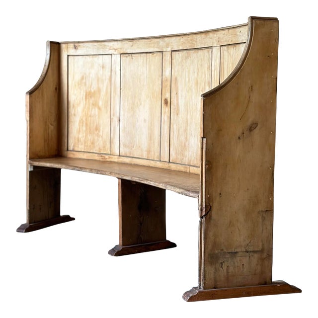 Traditional Pine Settle Bench | Chairish