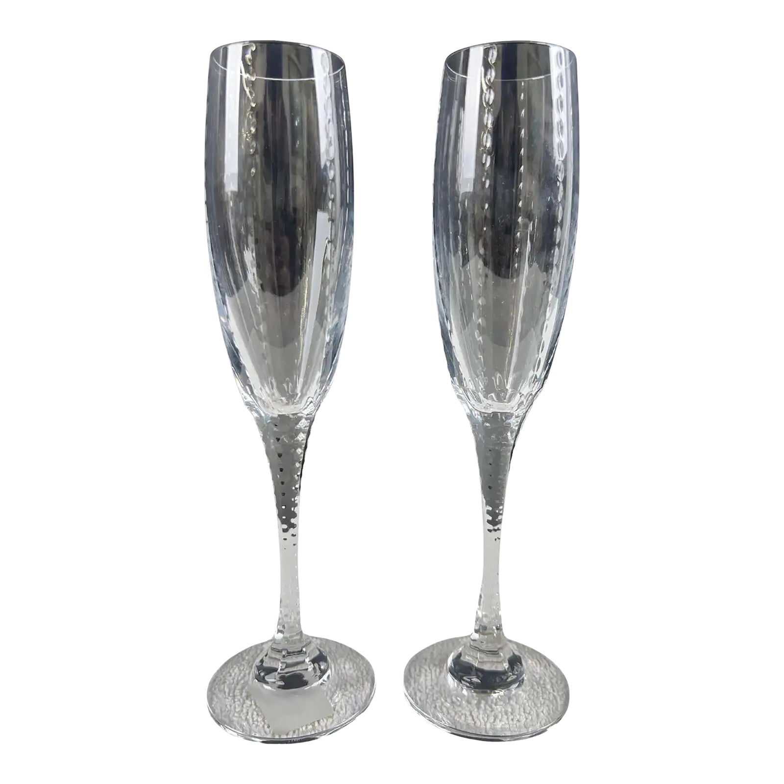 Faberge Atelier Bristol Crystal 10 Inch Champagne Flutes, a Set of 2 ...