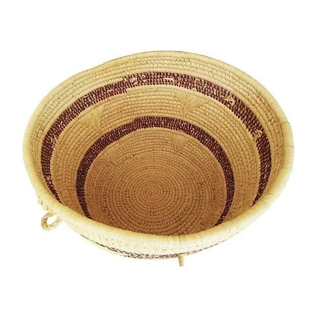 Coiled Native American Tribal Woven Basket | Chairish