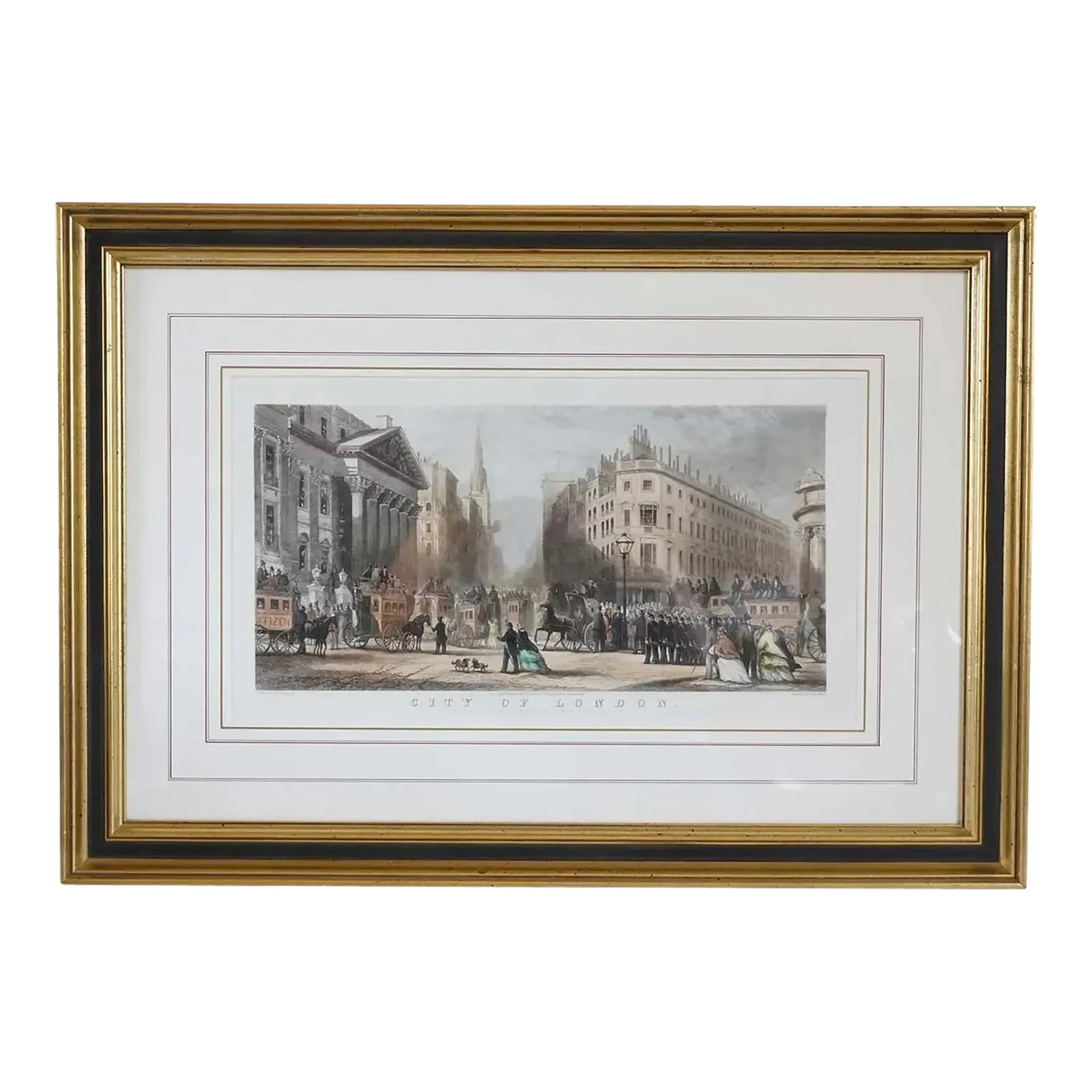 George Chambers Colored Engraving, City of London, Mansion House ...